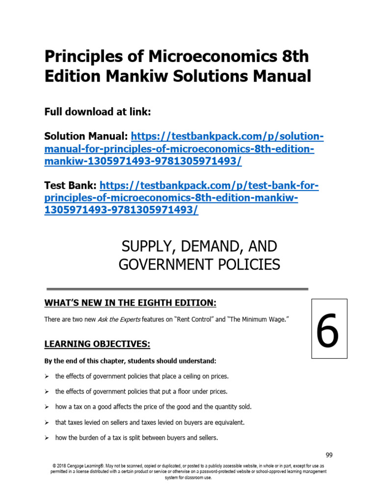 Principles of Microeconomics 8th Edition Mankiw Solutions Manual 1 ...
