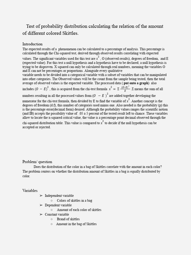 Lab Report Skittles | PDF