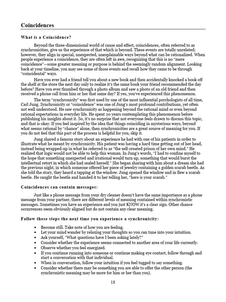Coincidences | PDF | Wellness | Science & Mathematics