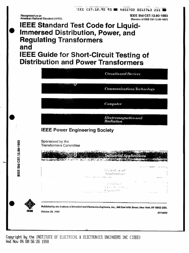 IEEE STD C57.12.90 - 1993 - Stantard Test Code For Liquid Immersed ...
