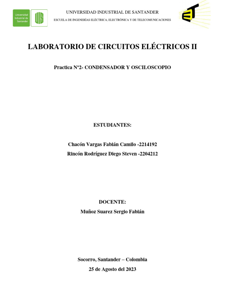 LABORATORIO DE CIRCUITOS ELÉCTRICOS II PRACTICA 2 | PDF