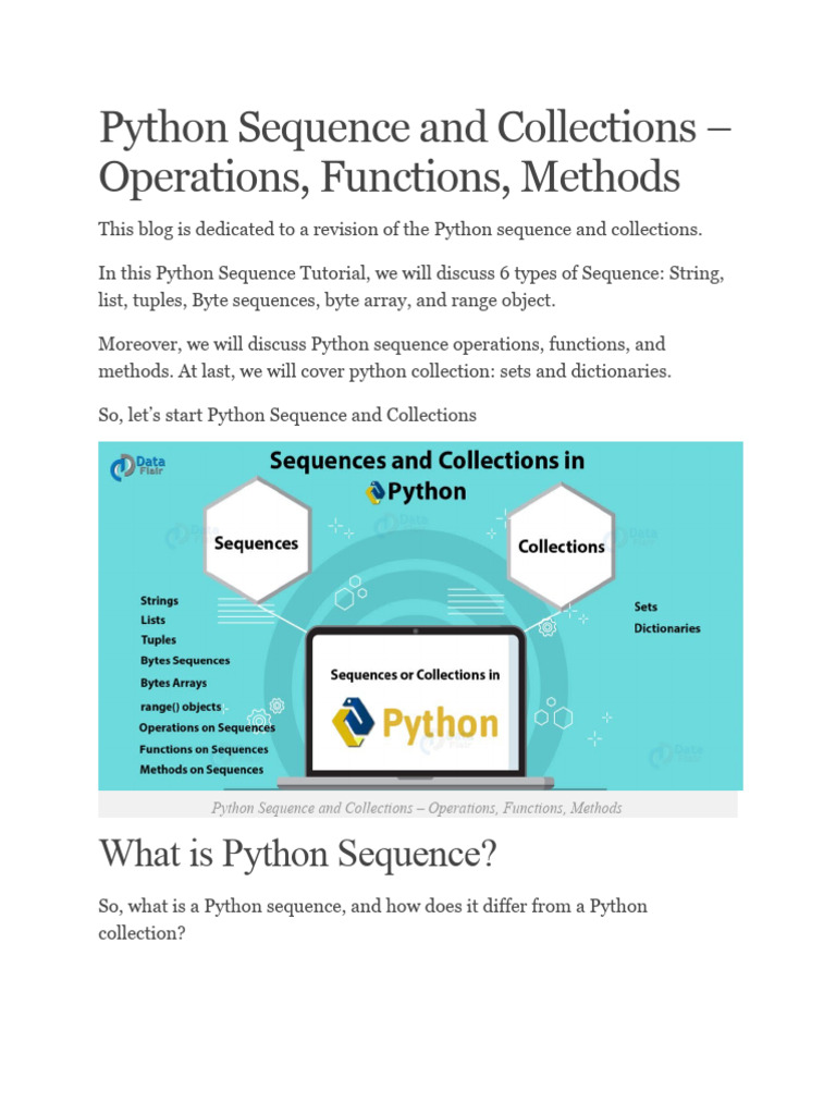 Python Sequence and Collections | Download Free PDF | String (Computer Science) | Computer ...