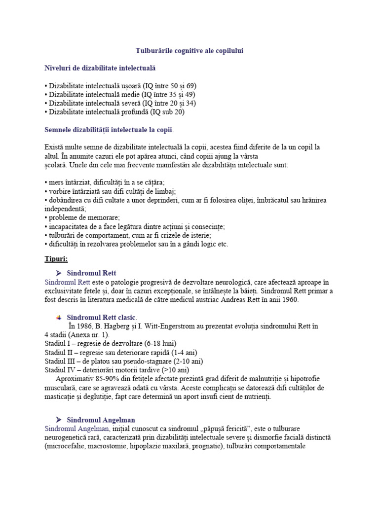 Tulburari Cognitive | PDF