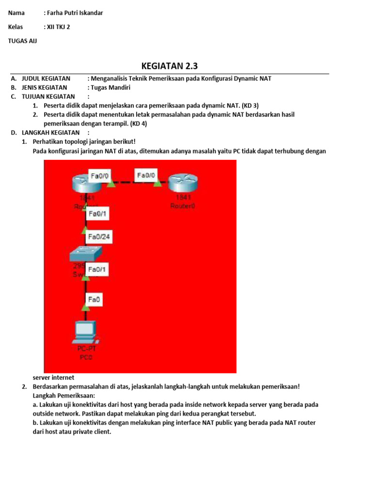 Farha Putri Tugas AIJ Kegiatan 2.3 | PDF | Griya & Taman