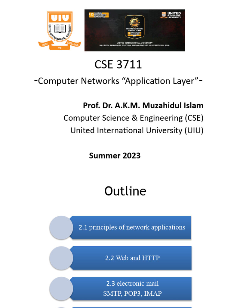 Cse 3711 Lecture No 3 Summer 2023 Pdf Domain Name System Port Computer Networking