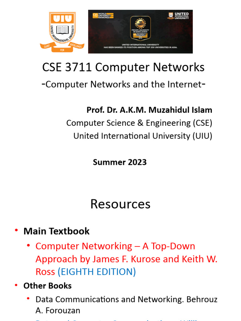 CSE 3711 Lecture-No. 2 (Summer 2023) - Computer Networks and The Internet | PDF | Computer ...