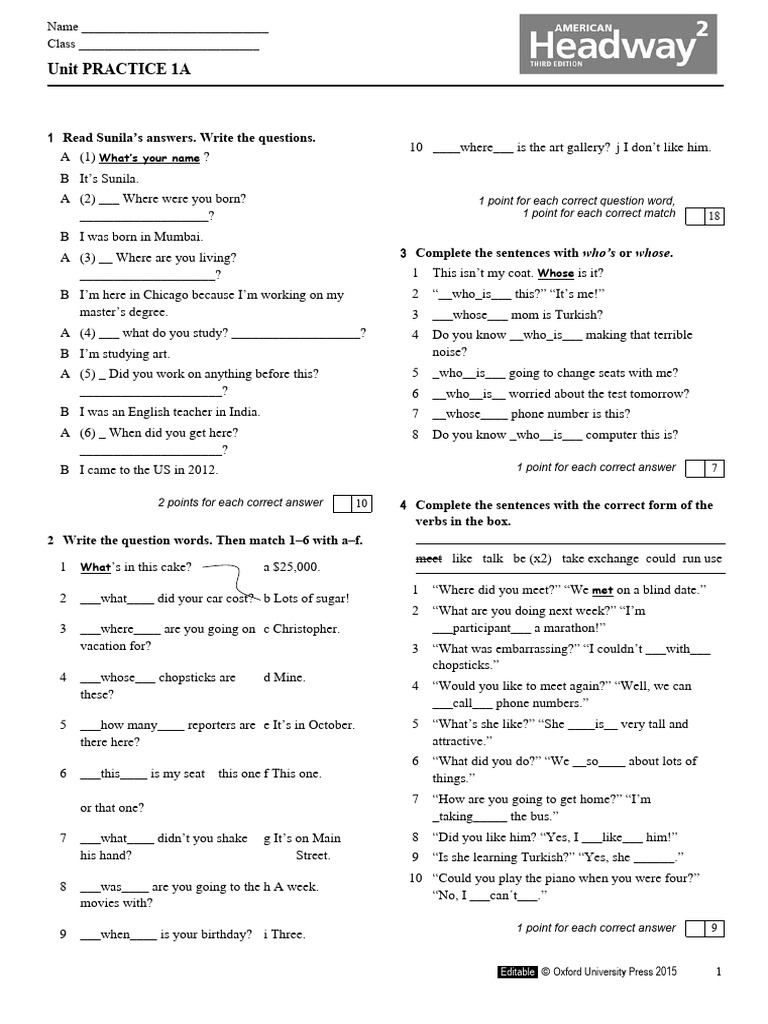 AHW3e - Level 2 - Unit Practice 1a | PDF | English Language