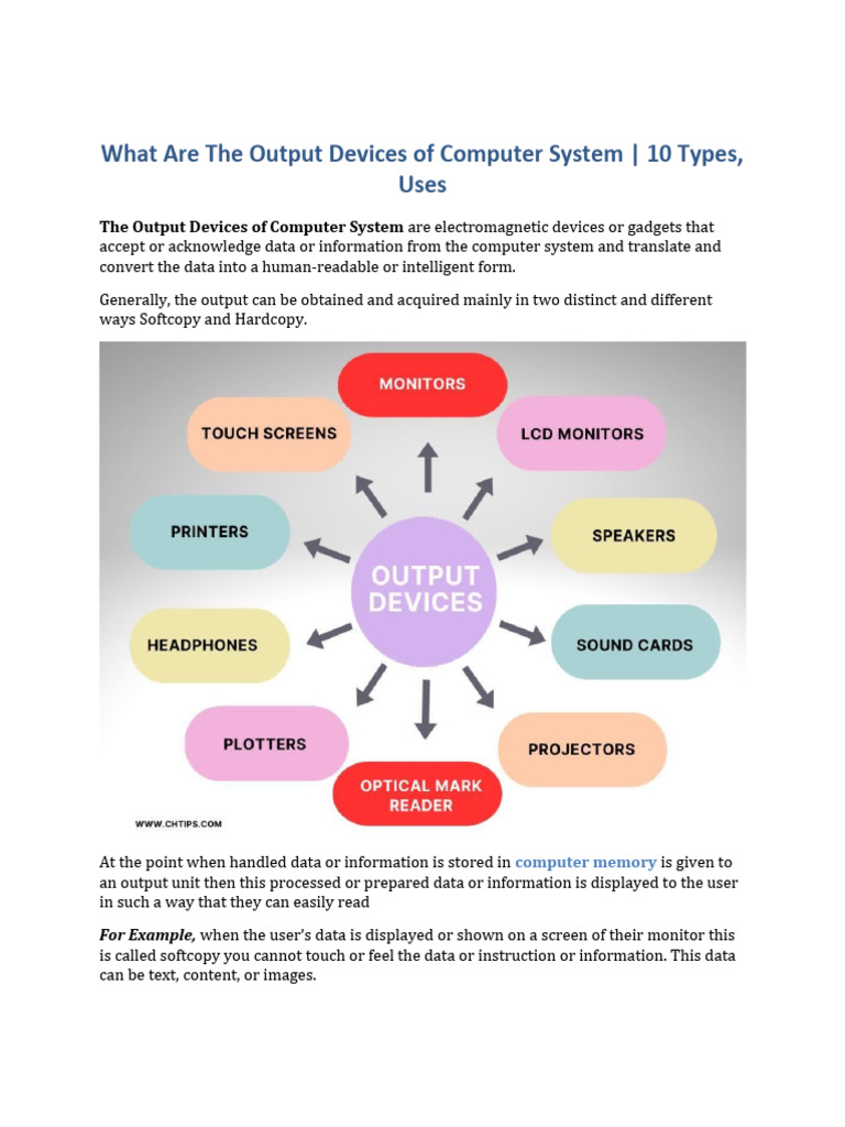 Output Devices of Computer | PDF
