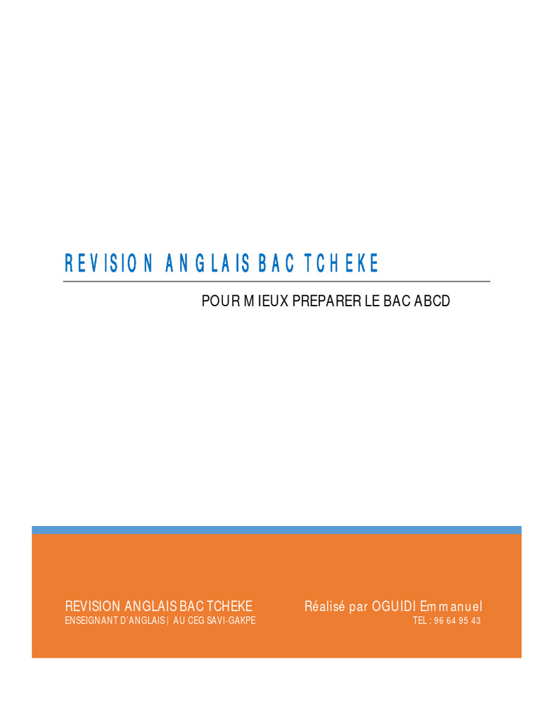 English Revision Guide for BAC Exam | PDF | Language Arts & Discipline | Religion & Spirituality