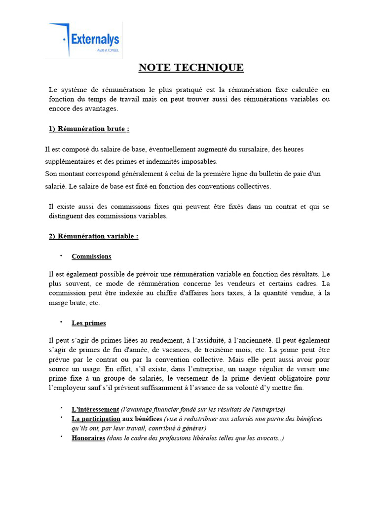 Note Technique | PDF