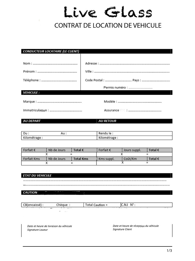Contrat Location Vehicule - Compressed | PDF