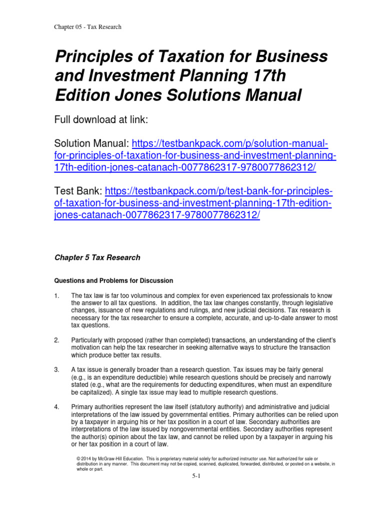 Principles of Taxation For Business and Investment Planning 17th ...