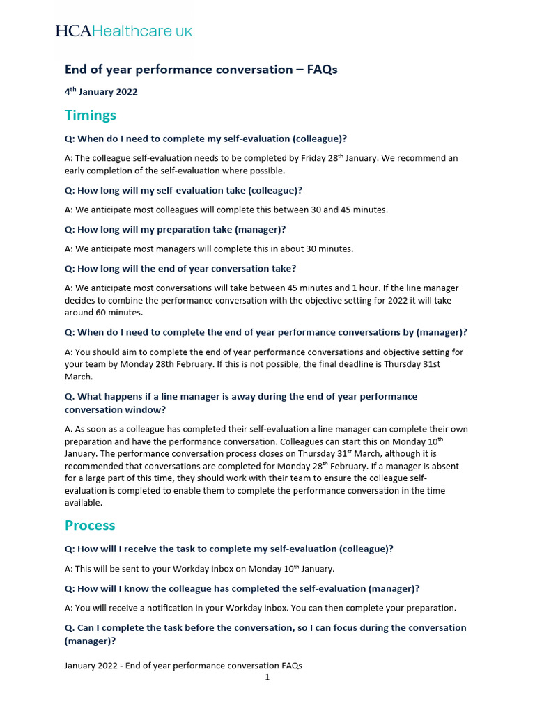 End of Year Performance Conversations - FAQs | PDF | Business | Finance ...
