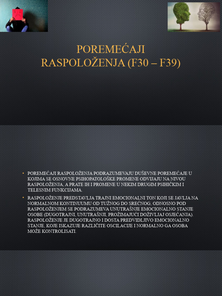 Prezentacija 3 Poremećaji Raspoloženja Pdf