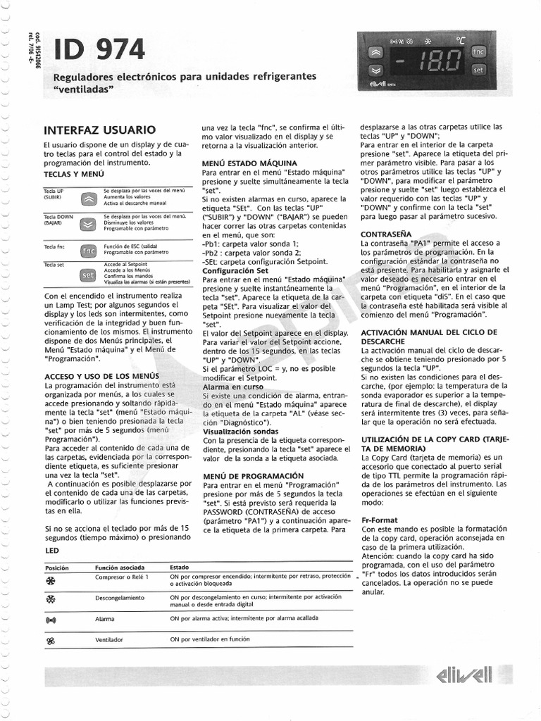 Apina-Eliwell ID 974 | PDF