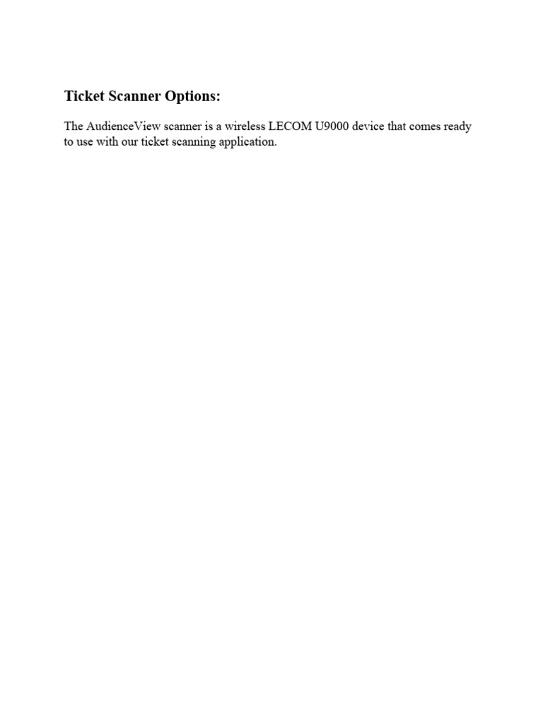 Ticket Scanner Options | PDF