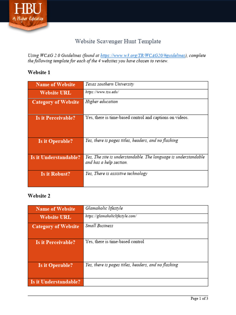 Website Scavenger Hunt | Download Free PDF | World Wide Web | Internet ...