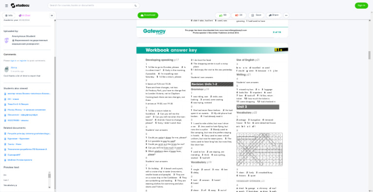 Gateway B1plus Workbook Answers - B1+ Unit 1 Vocabulary P 1 1 Serious 2 ...