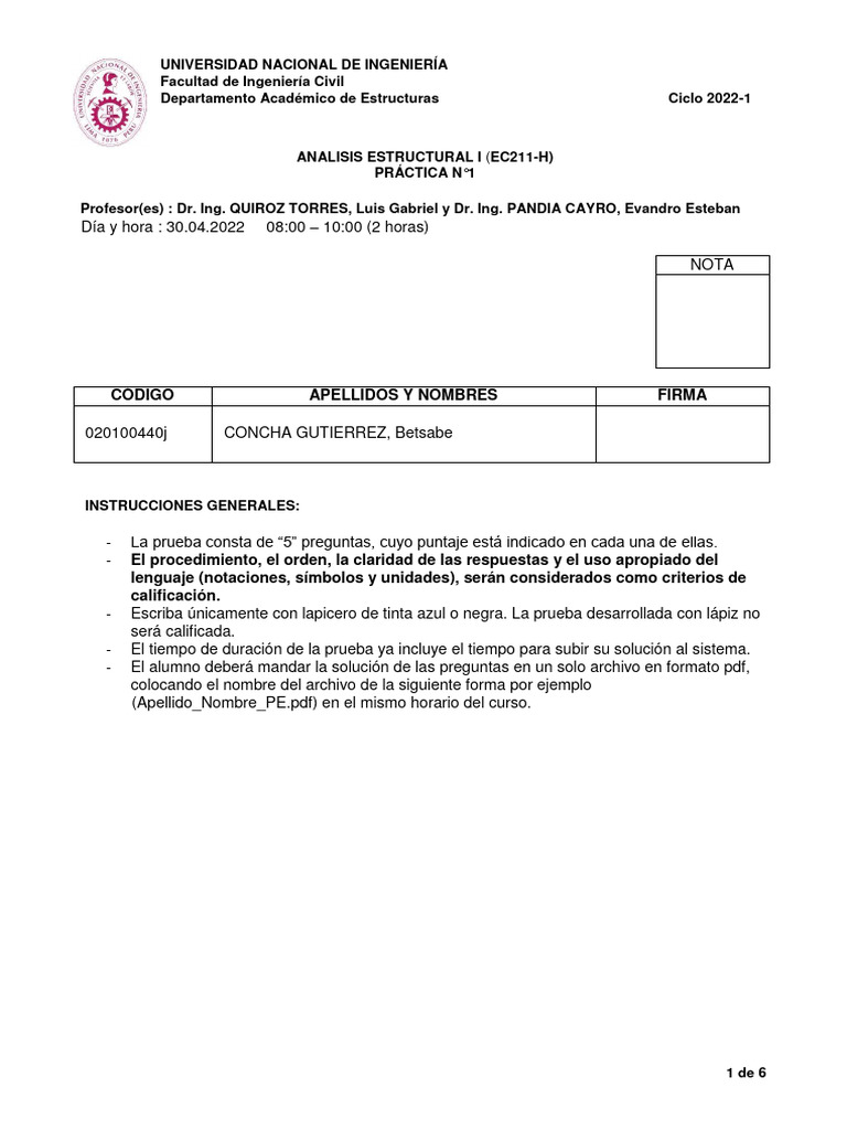 Concha Gutierrez Betsabe, 6A | PDF