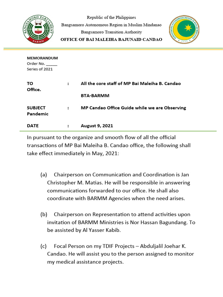 August 9 Memo. | PDF