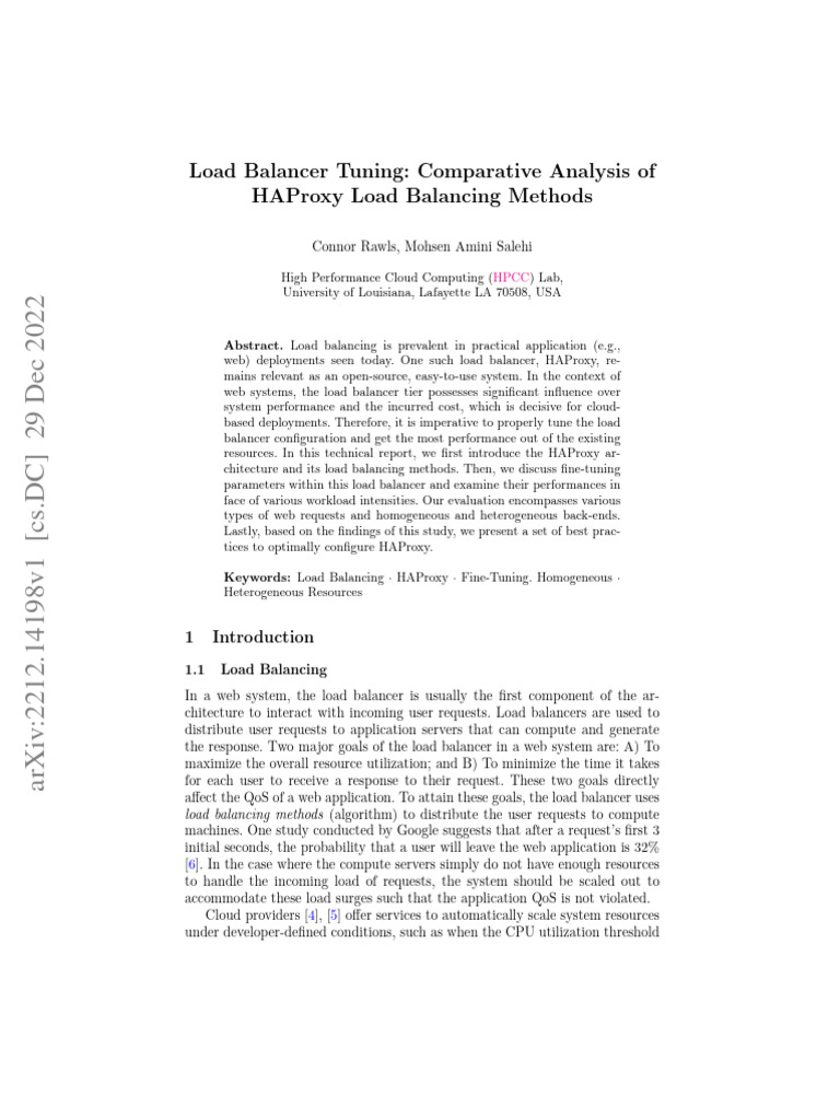 Comparative Analysis of HAproxy | PDF | Load Balancing (Computing) | Process (Computing)