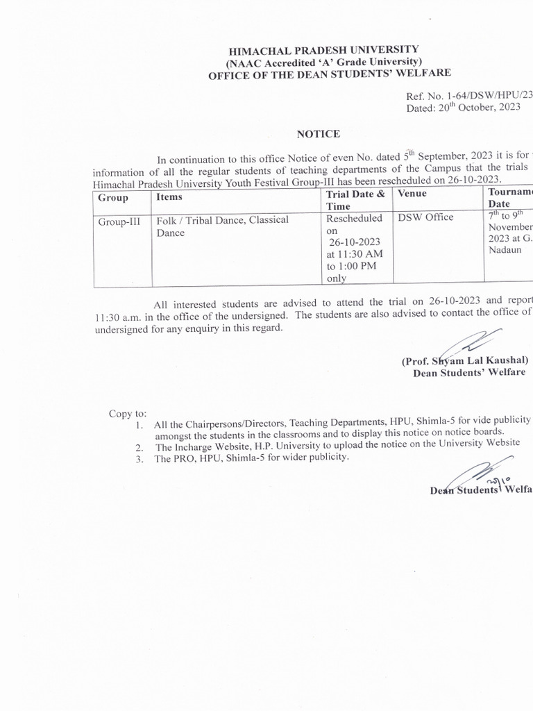 Notice Gp-III Youth Festival | PDF
