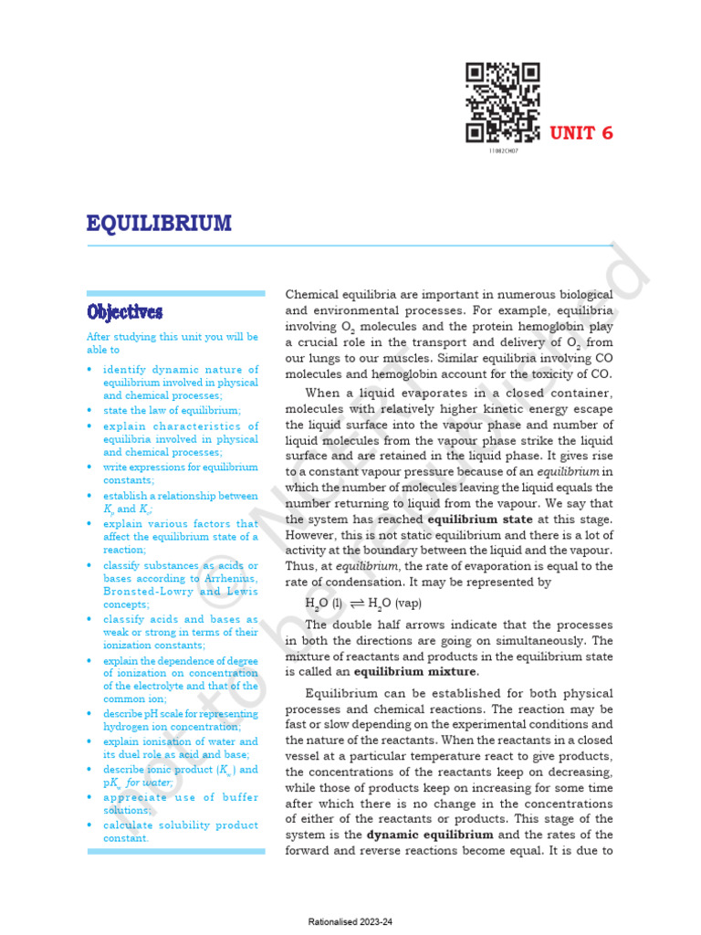 Understanding Chemical Equilibrium Concepts | PDF | Chemical Equilibrium | Solubility
