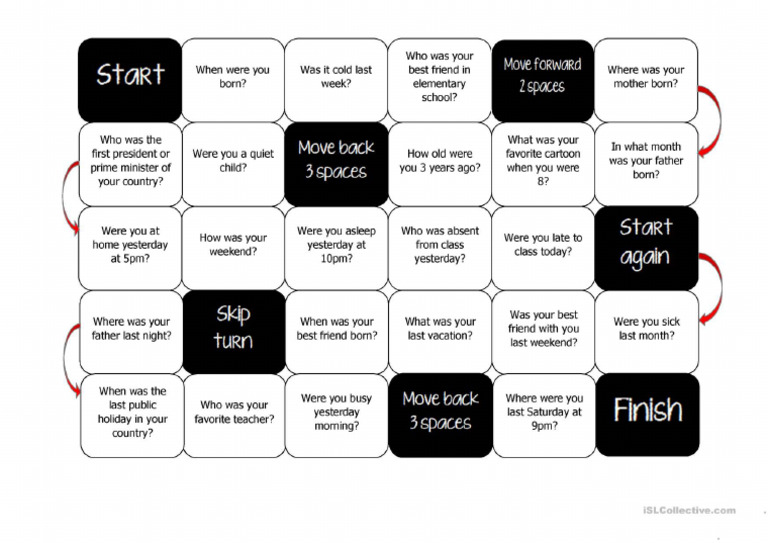 1cart - Past Simple Board Game | PDF
