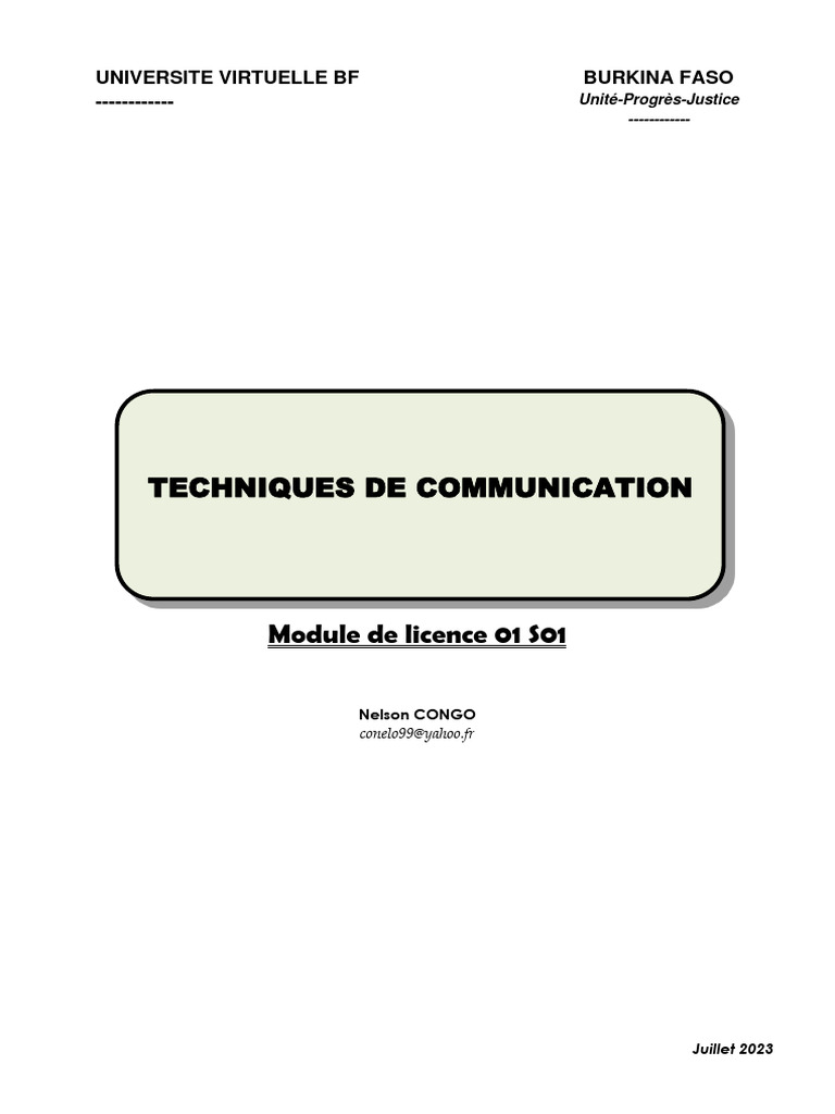 Technique - Communication | PDF