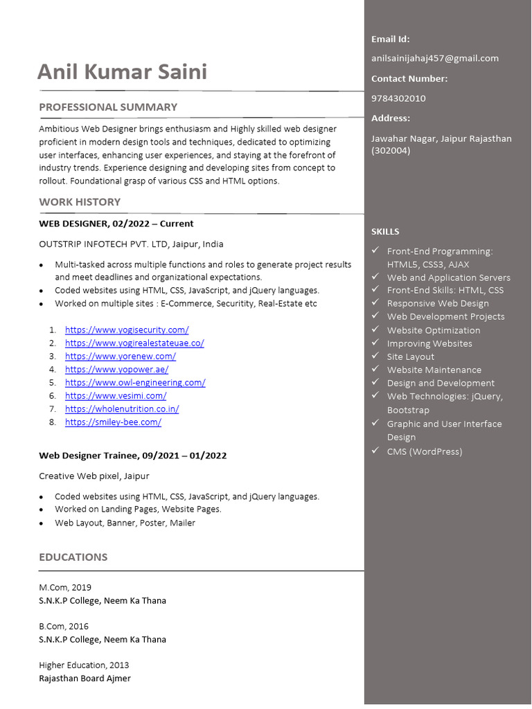 Anil Saini New | PDF