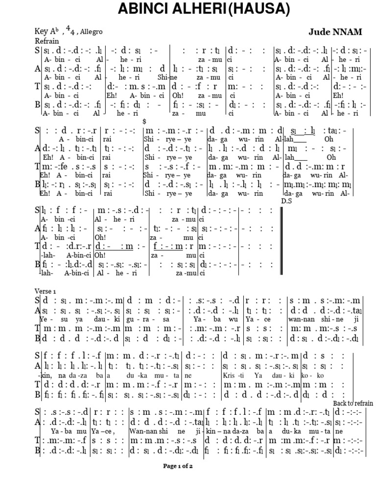 950 - Abinci Alheri (Communion - Haussa) Jude Nnam | PDF