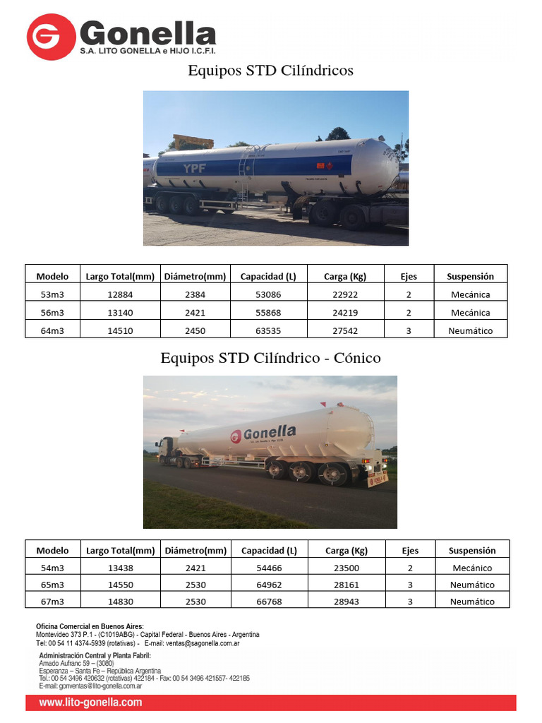 Especificaciones Tanques GLP Gonella | PDF