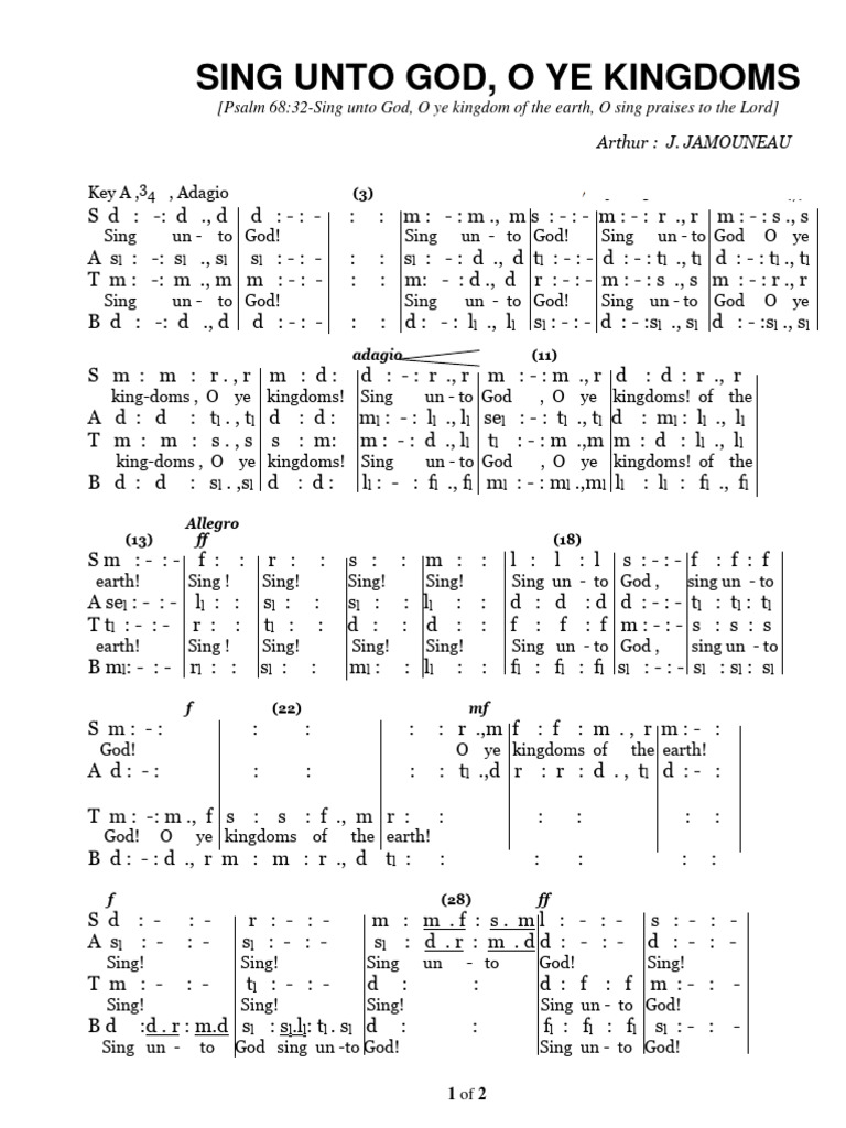 400 - Sing Unto God O Ye Kingdoms | PDF