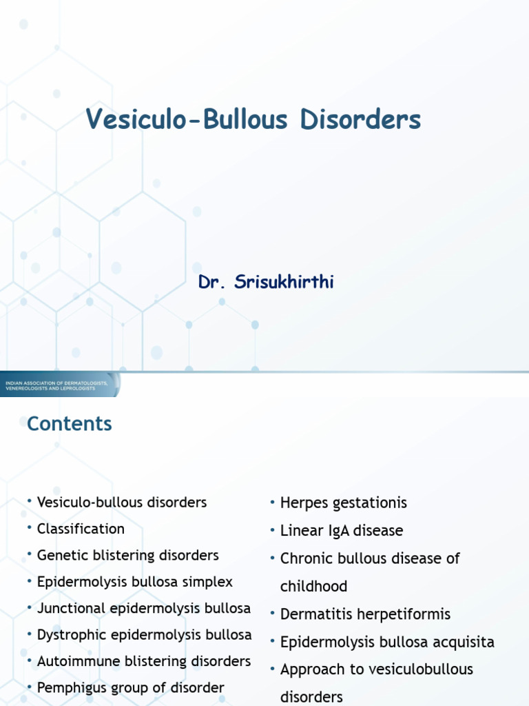 Overview of Vesiculo-Bullous Disorders | PDF | Integumentary System ...