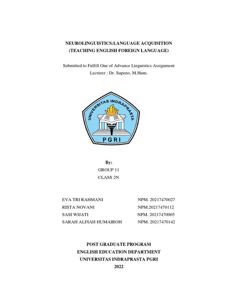 Neurolinguistics in Language Acquisition | PDF | Dyslexia | Aphasia
