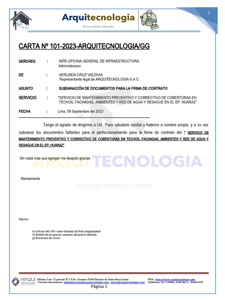 Carta para Entrega de Documentos | PDF