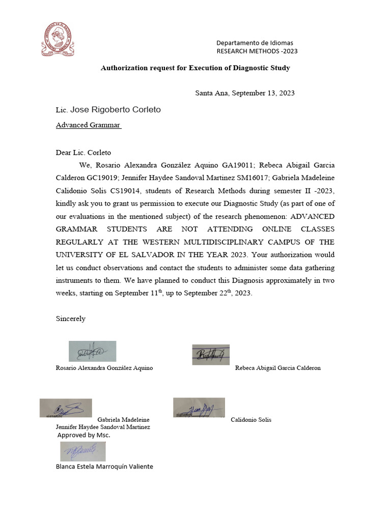 Authorization Request For Diagnostic Study | PDF | Wellness | Science ...