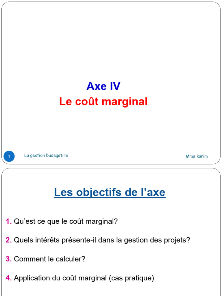 Chap 4 - Le Coût Marginal | PDF
