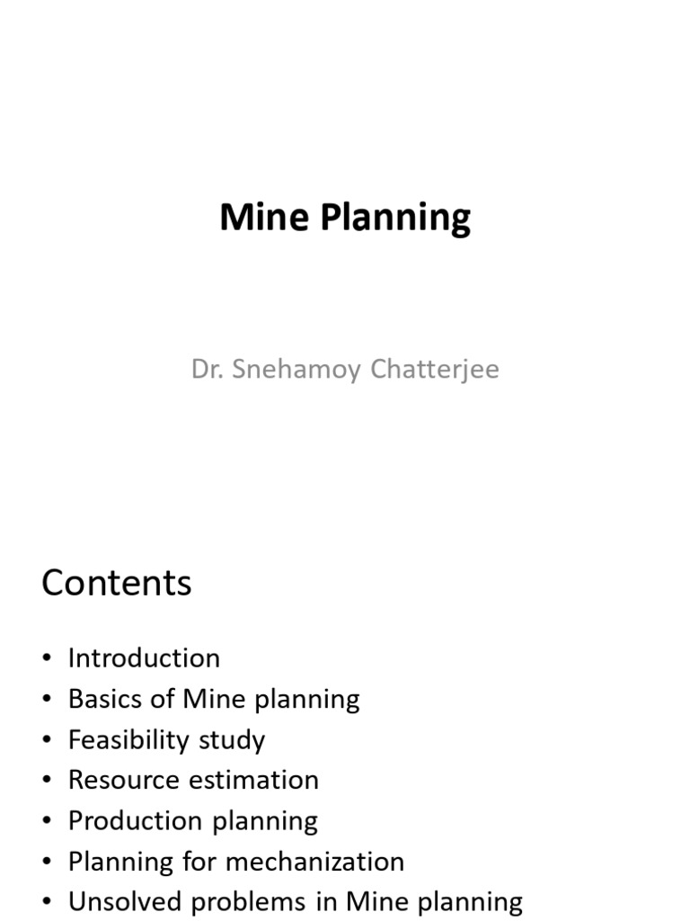 Mine Planning | PDF | Feasibility Study | Mining