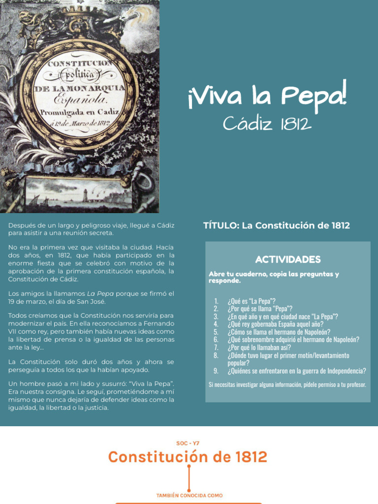 La Pepa: Constitución de Cádiz 1812 | PDF | Guerra peninsular