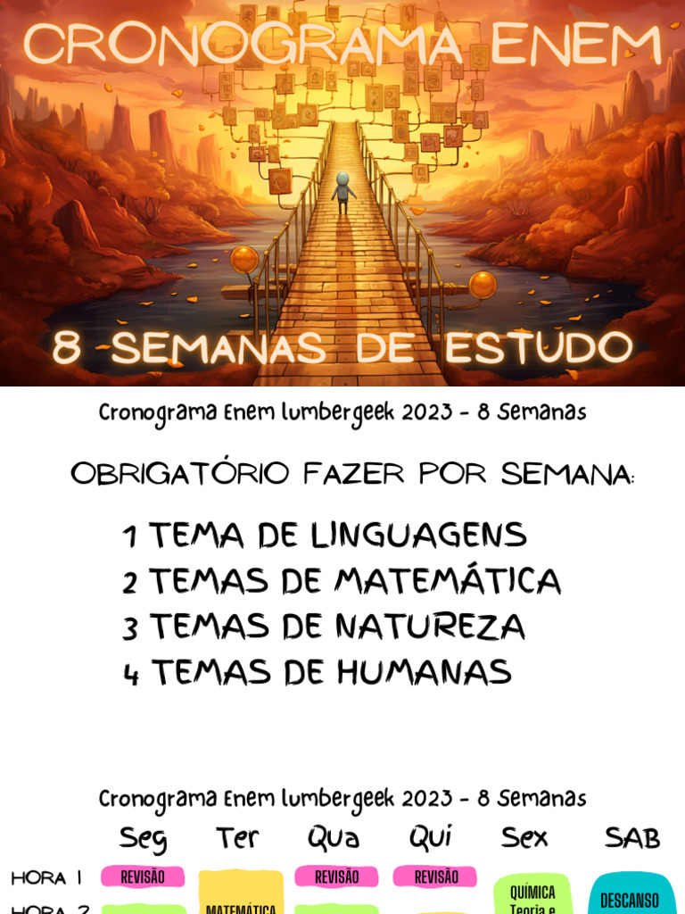 Cronograma Enem 2023: 8 Semanas | PDF | Tecnología