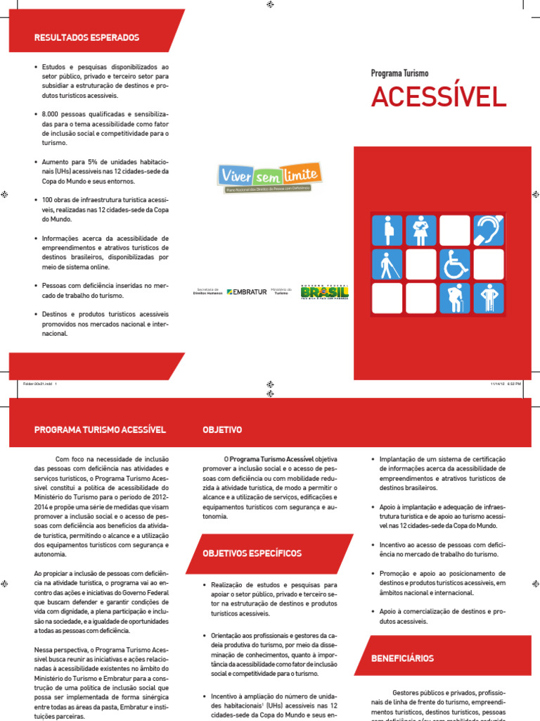 Folder Programa Turismo Acessxvel | PDF | Turismo | Acessibilidade