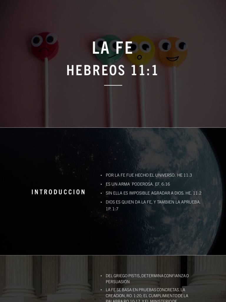 La Fe: HEBREOS 11:1 | PDF | Fe | Creencia religiosa y doctrina