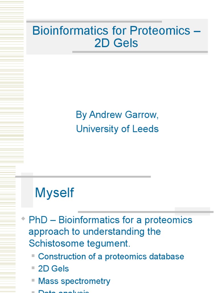 Tics For Proteomics-2d Gels | PDF | Proteomics | Gel Electrophoresis