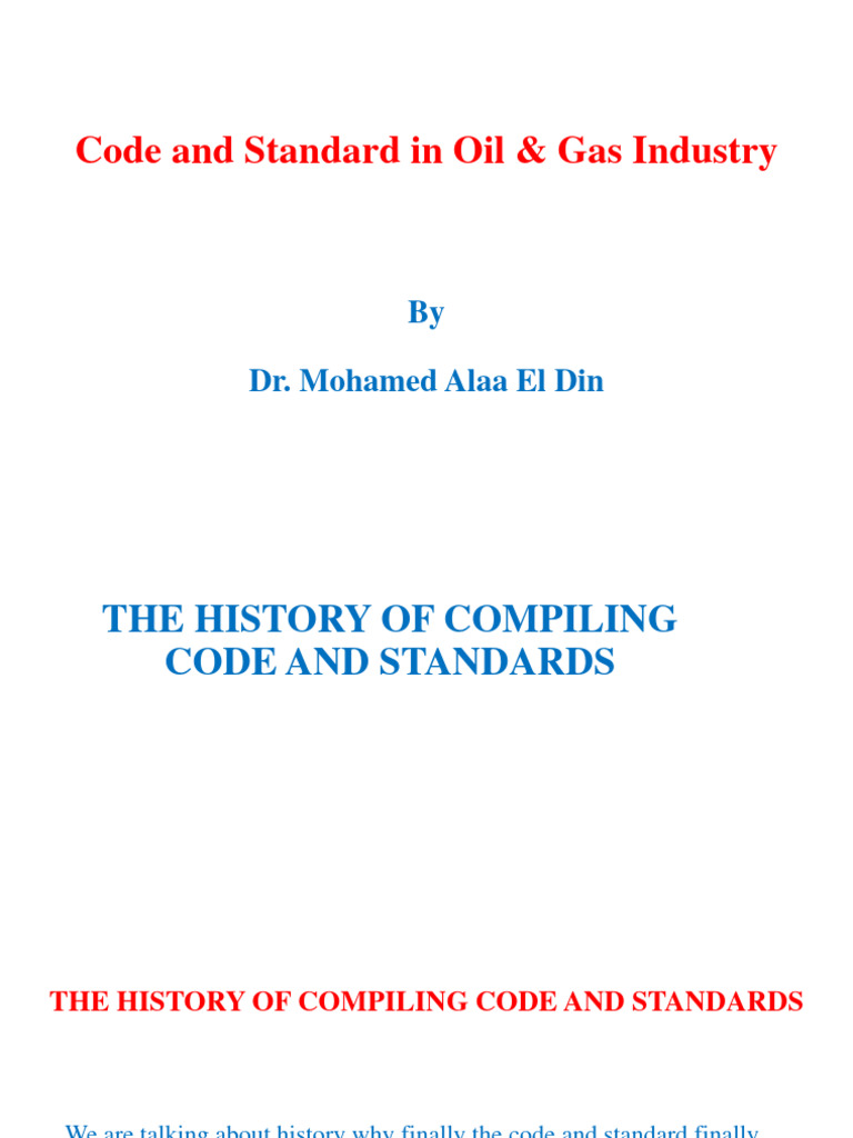Codes and Standards Presentation Last Final | PDF | Pipe (Fluid ...