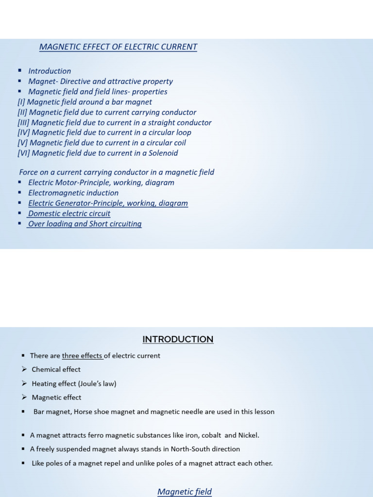 X-Magnetic Effect of Electric Current PDF | PDF | Magnetic Field | Electromagnetic Induction