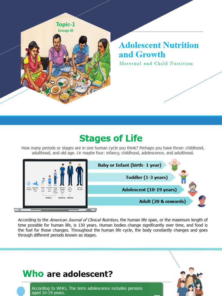 Group 3 Topic 1 Adolescent Nutrition And Growth Pdf Human