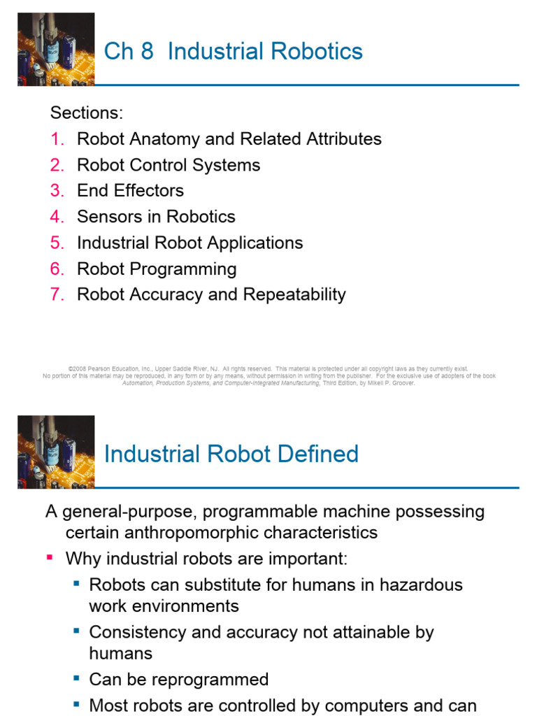 Chapter 8 Industrial Robotics | PDF