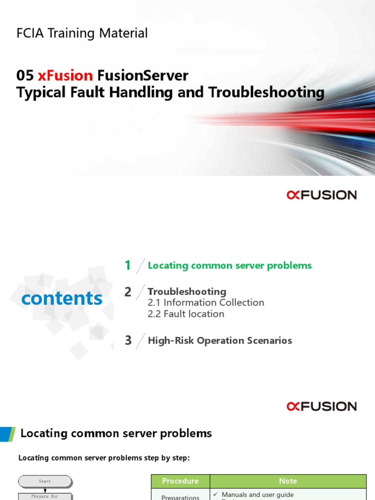 05 Xfusion FusionServer Typical Fault Handling and Troubleshooting | PDF