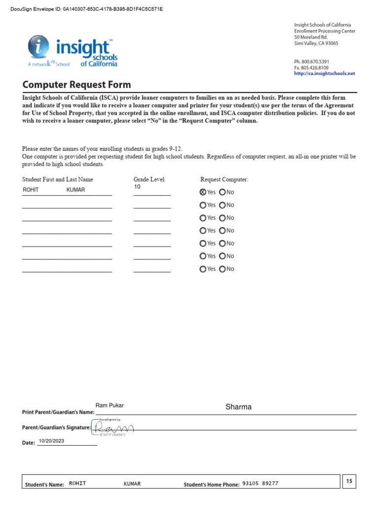 ISCA_-_Computer_Request_Form_-_Powerform | PDF